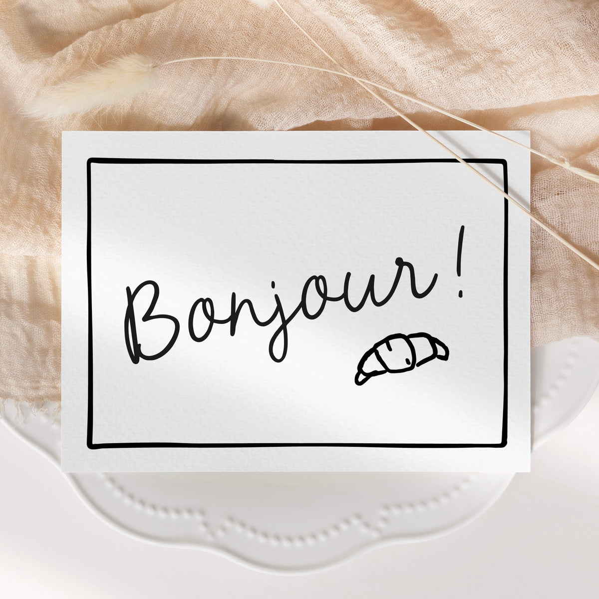 Bonjour card – Copper Bee Lettering